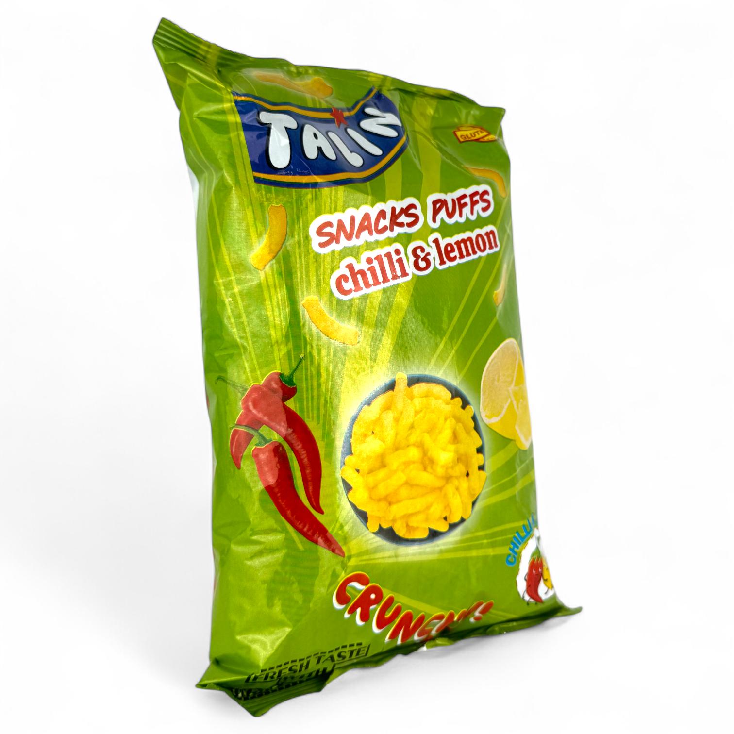 TALIN CHILLI & LEMON SNACKS PUFFS 20X75G - Fadie Food